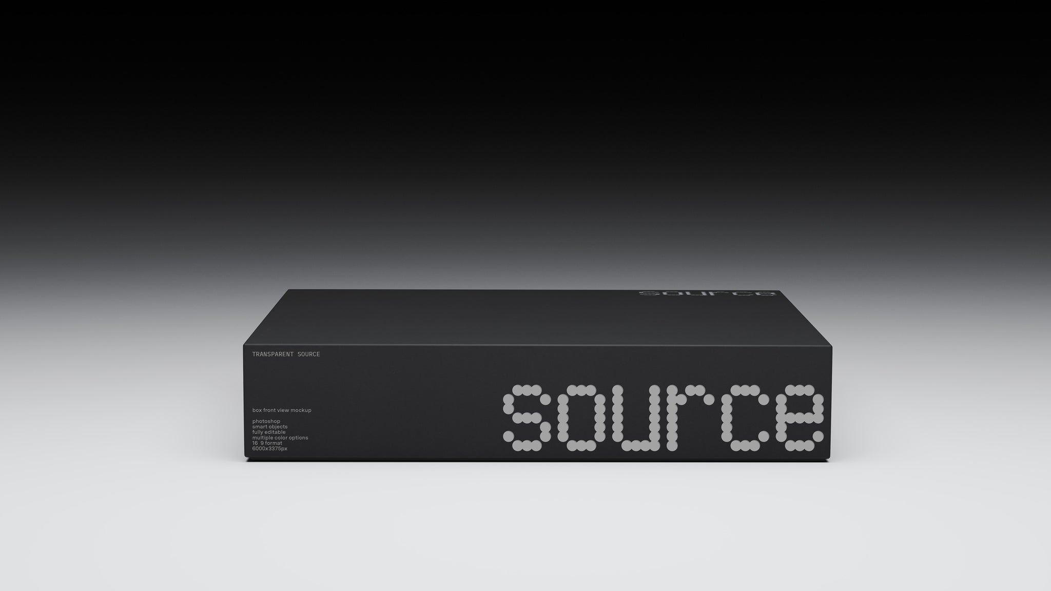 Box Front View Mockup – Transparent Source