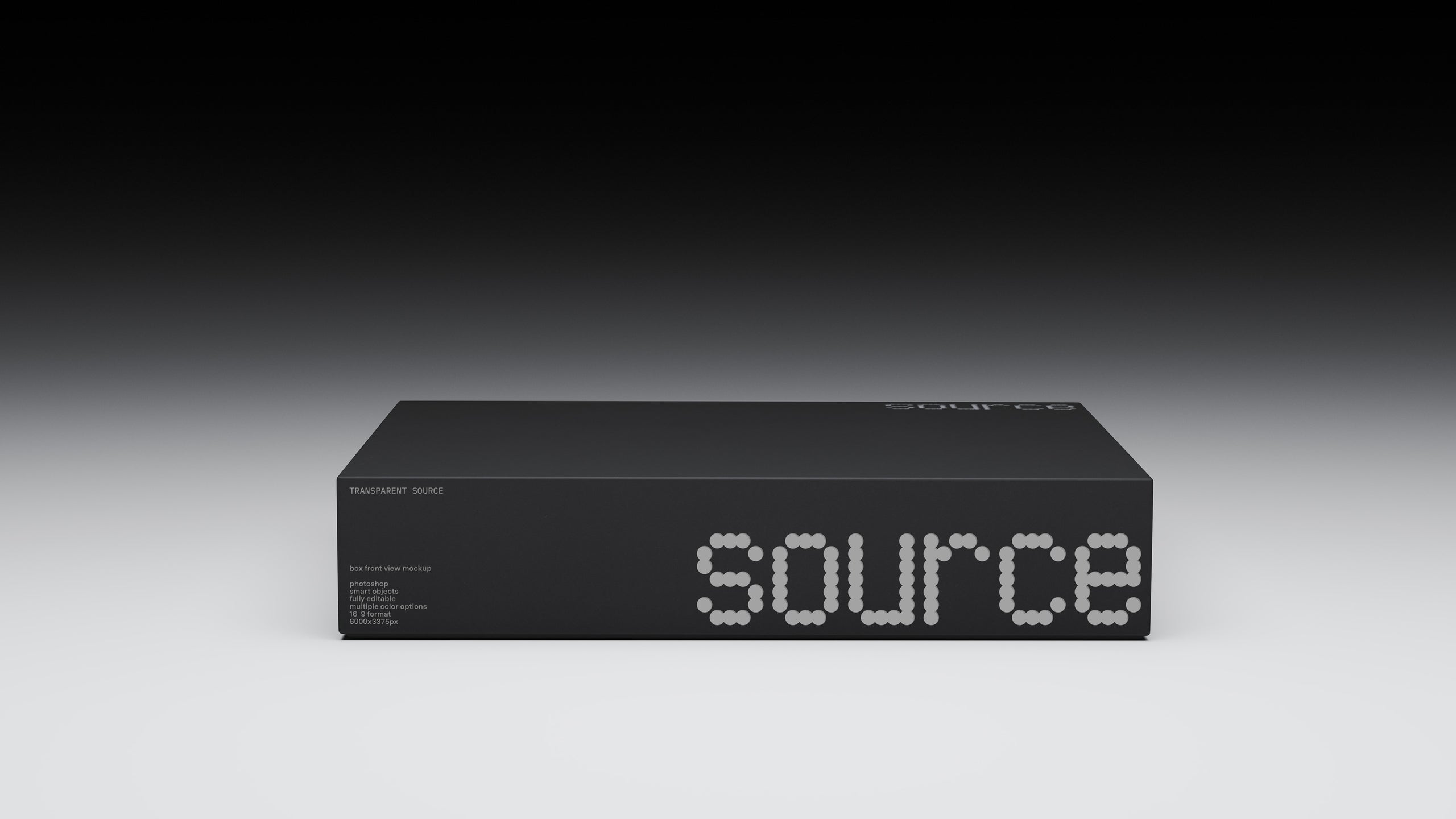 Box Front View Mockup – Transparent Source