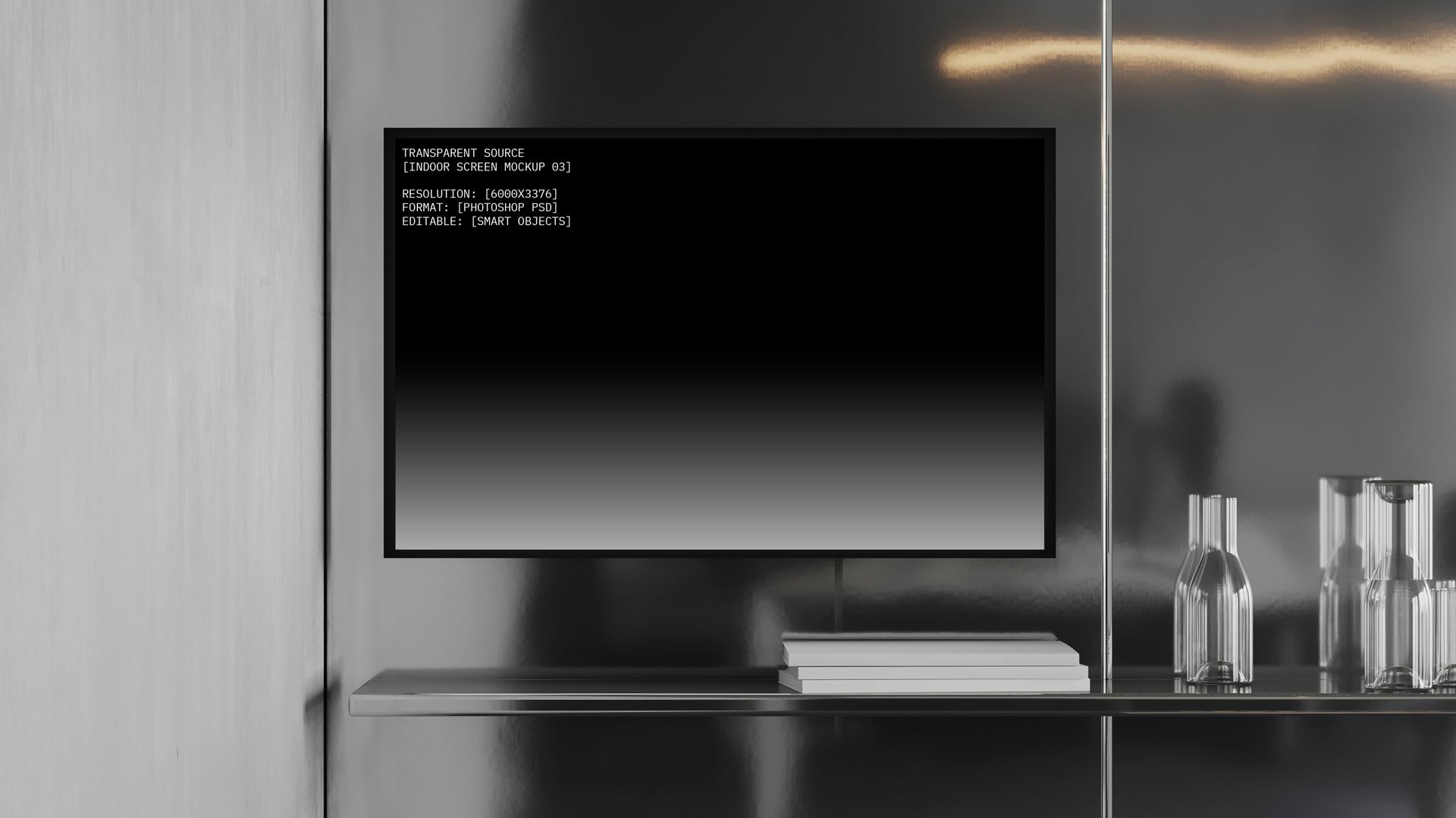 Indoor Screen Mockup 03 – Transparent Source