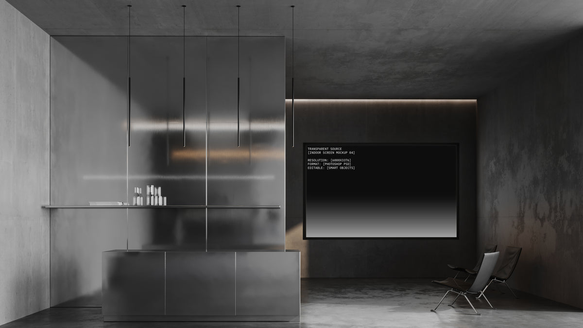 Indoor Screen Mockup 04 – Transparent Source