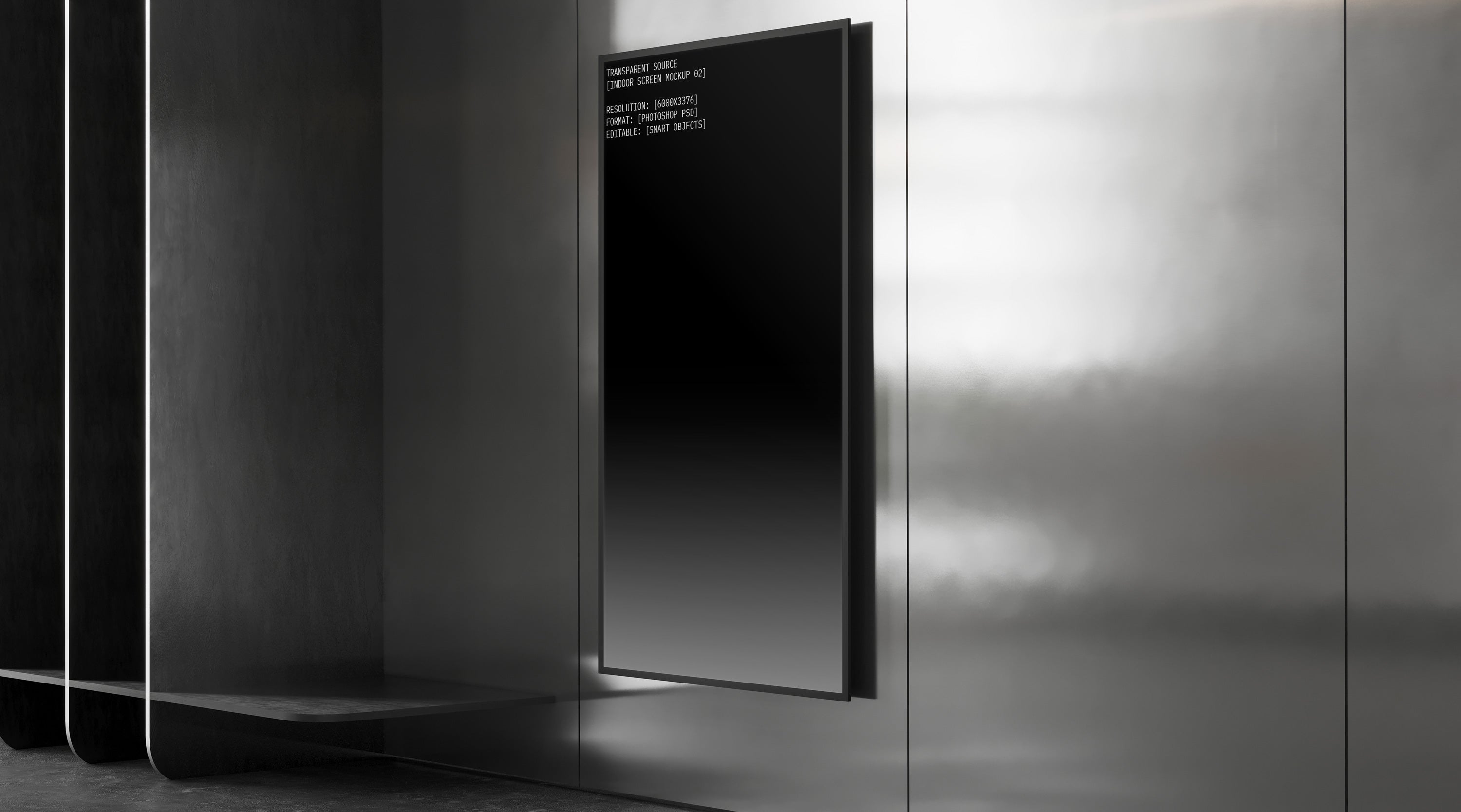 Indoor Screen Mockup 02 – Transparent Source