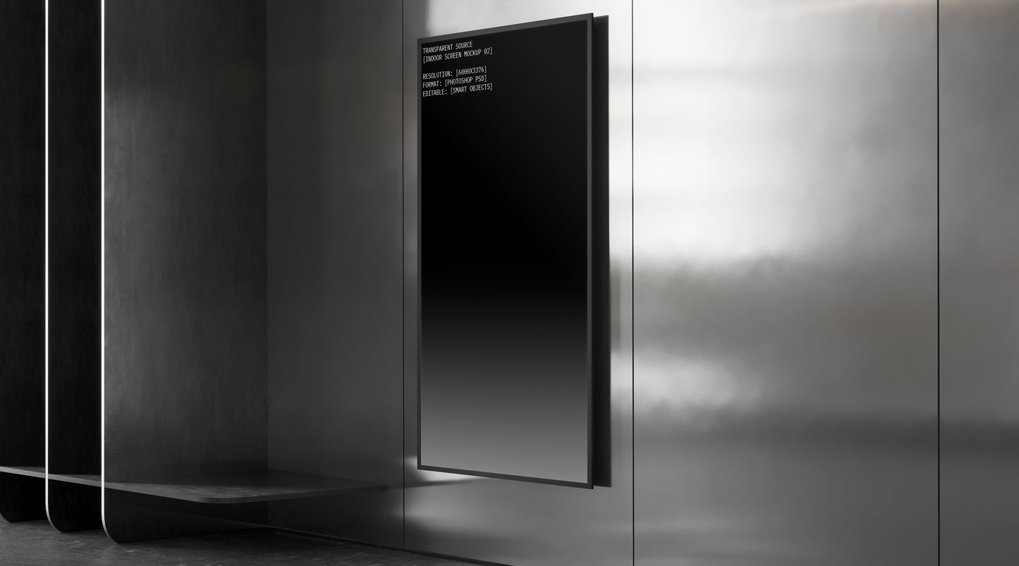 Indoor Screen Mockup 02 – Transparent Source